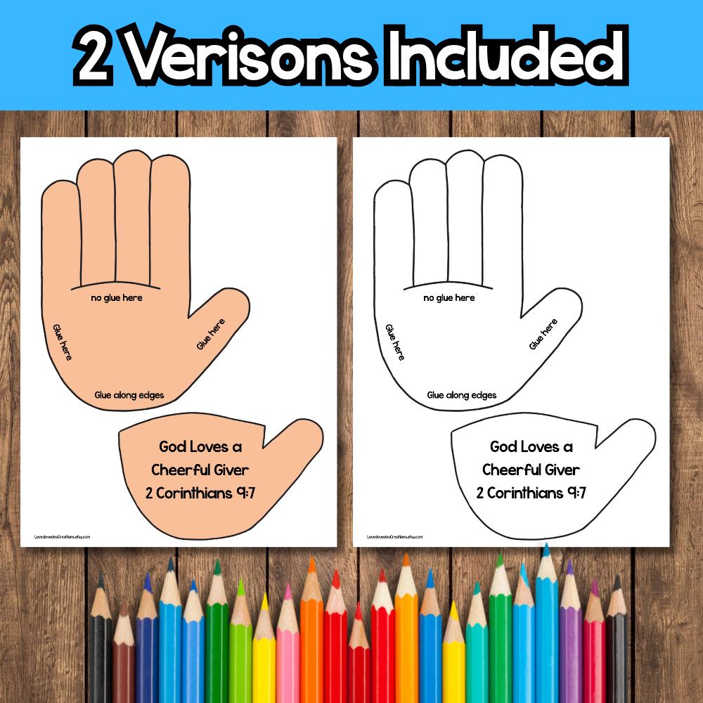 God Loves a Cheerful Giver Bible Verse Craft (PDF Download) - Etsy