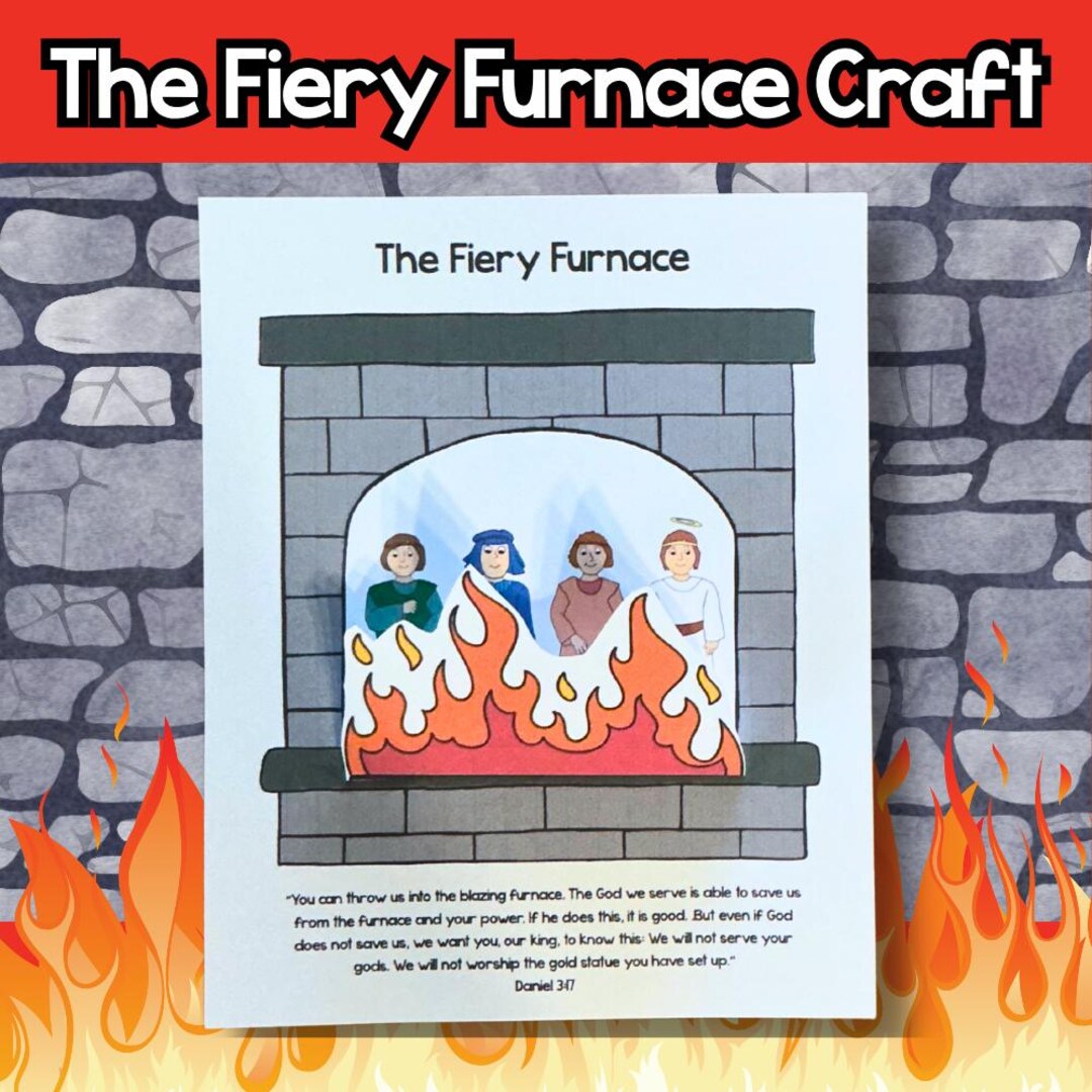 Shadrach, Meshach and Abednego Fiery Furnace Bible Craft Coloring Page ...