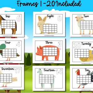 FINE MOTOR Pom Pom Counting & Tracing Set 1-20 Farm Animal - Etsy