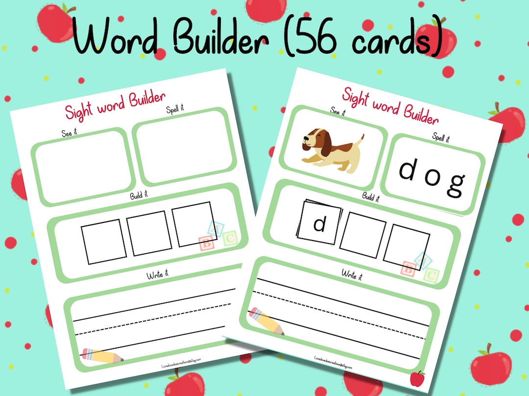 Sight Word Builder, Learn to Read, Phonics Game, Sight Words, 3 Letter ...