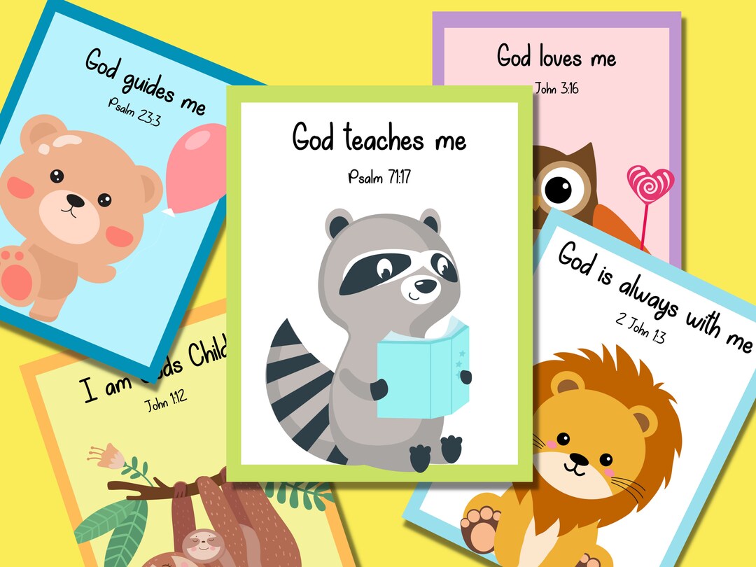 Animal Bible Verse Posters: Sunday School Classroom Decor (PDF) - Etsy
