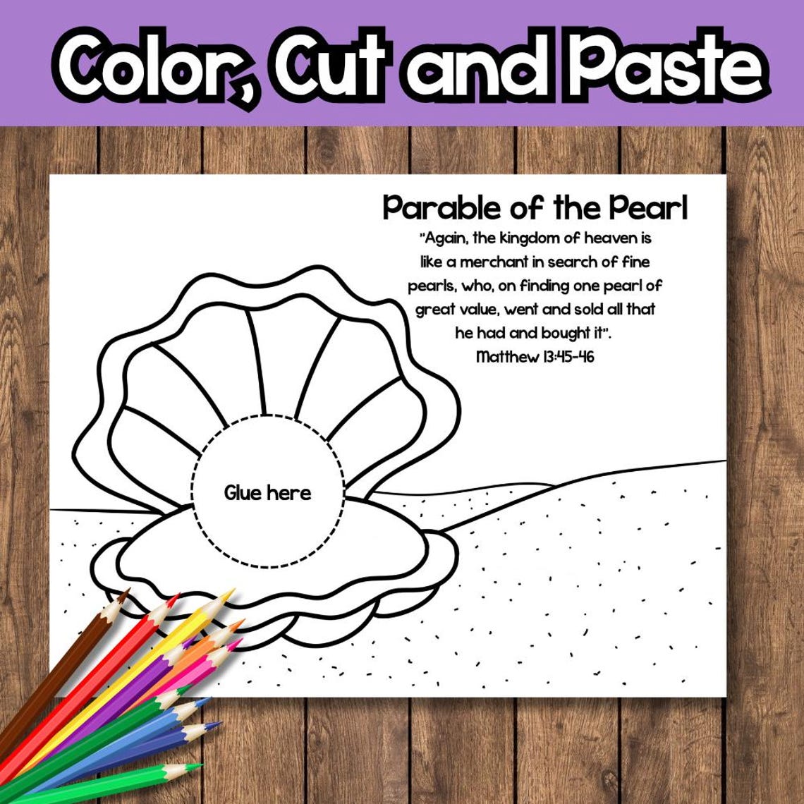 Parable of the Pearl Bible Craft: Sunday School Bible Lesson PDF ...