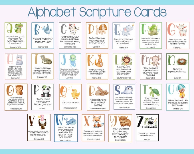 ESV, Gospel Alphabet, ABC Book, Chart, Children, Bible Verse, Scripture ...