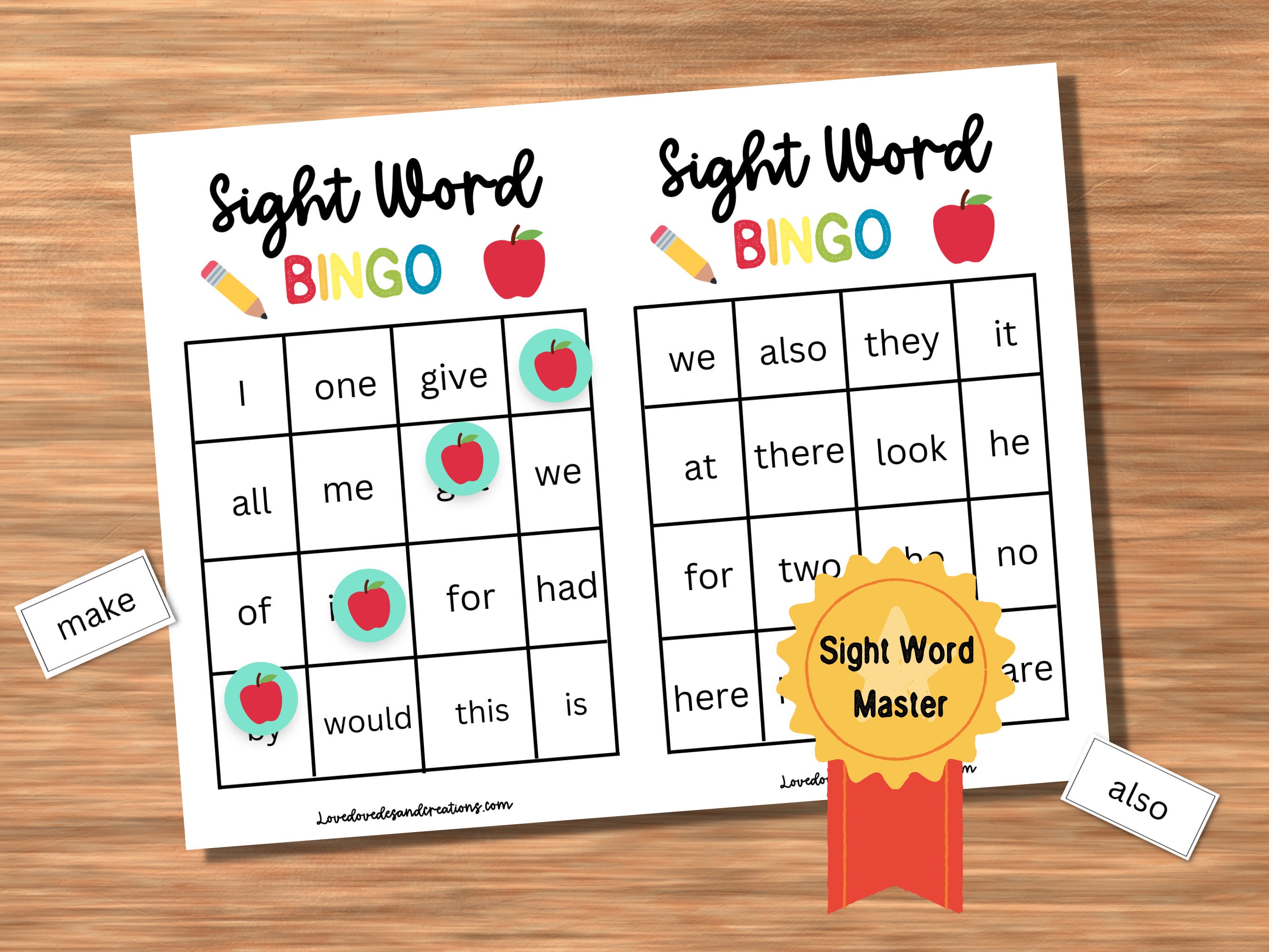 Sight Word Bingo Sight Word Game Sight Word Activity - Etsy