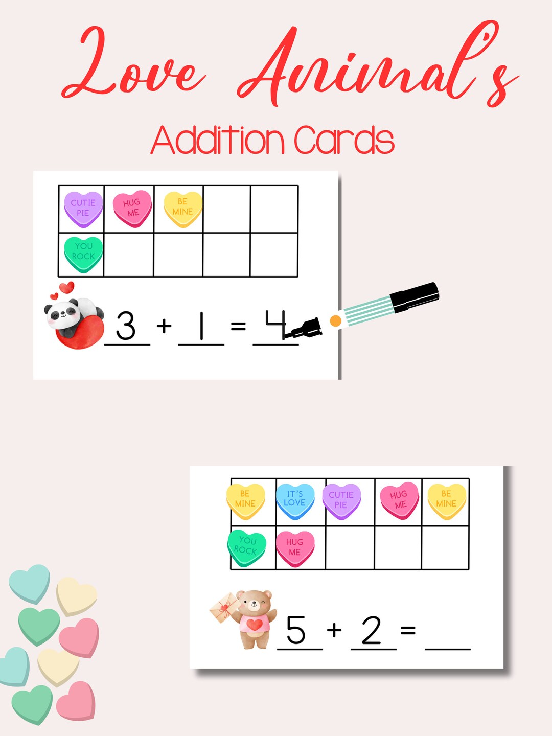 Valentines Day Math Activity,valentines Day Addition Activity ...