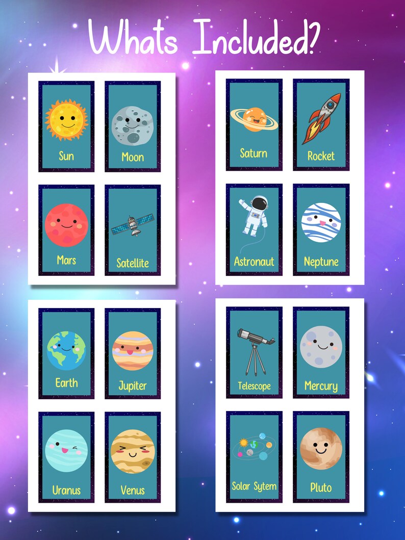 Solar System Flashcards and Poster, Solar System Busy Book, Solar ...