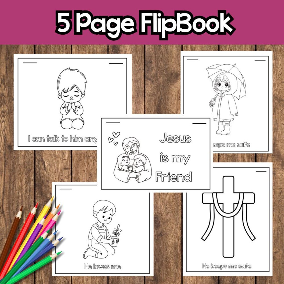 Jesus is My Friend Flip Book Craft: Printable Bible Coloring Page ...