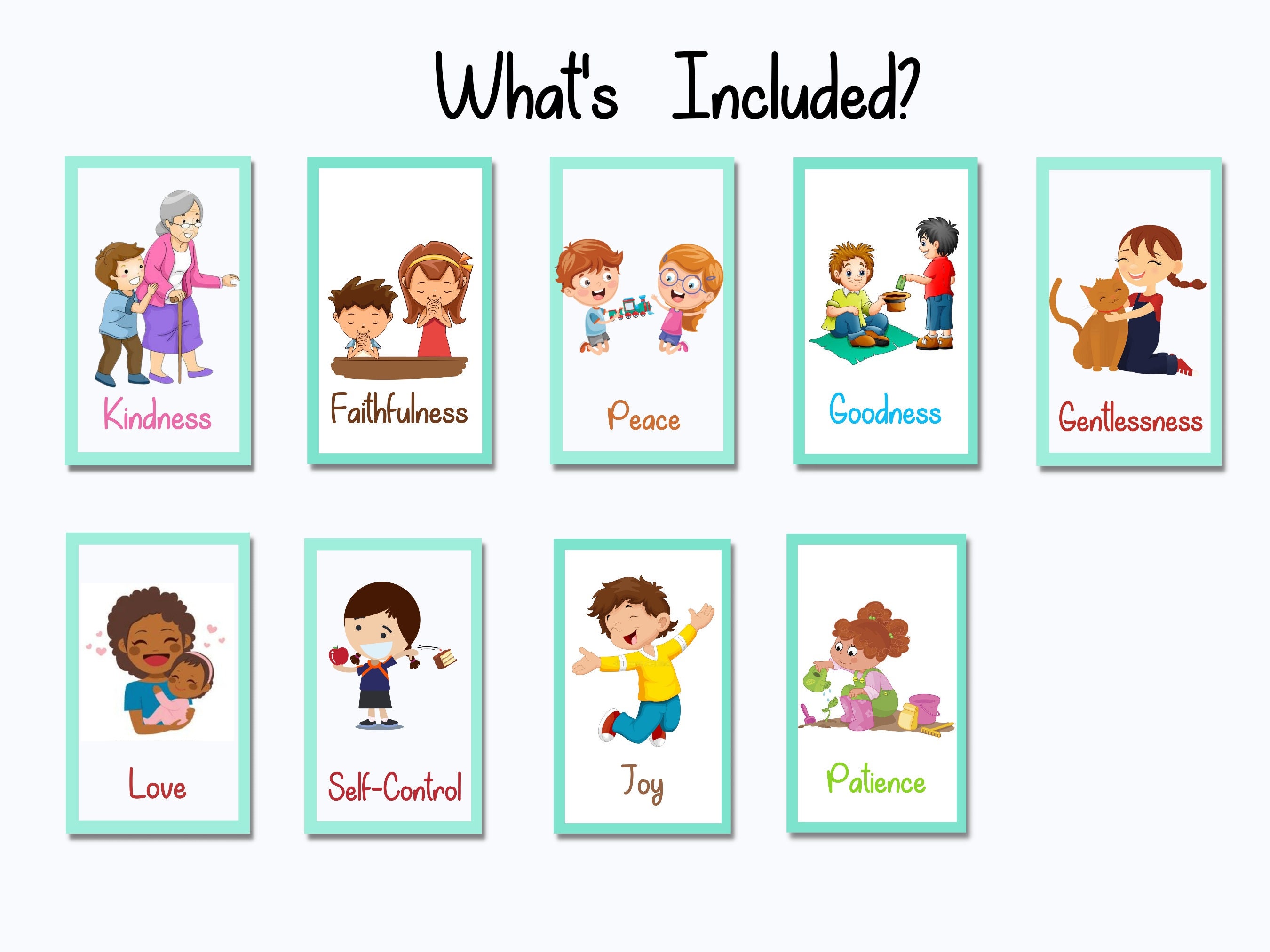 Fruit of the Spirit Flash Cards, Bible Flash Cards, Fruit of the Spirit ...