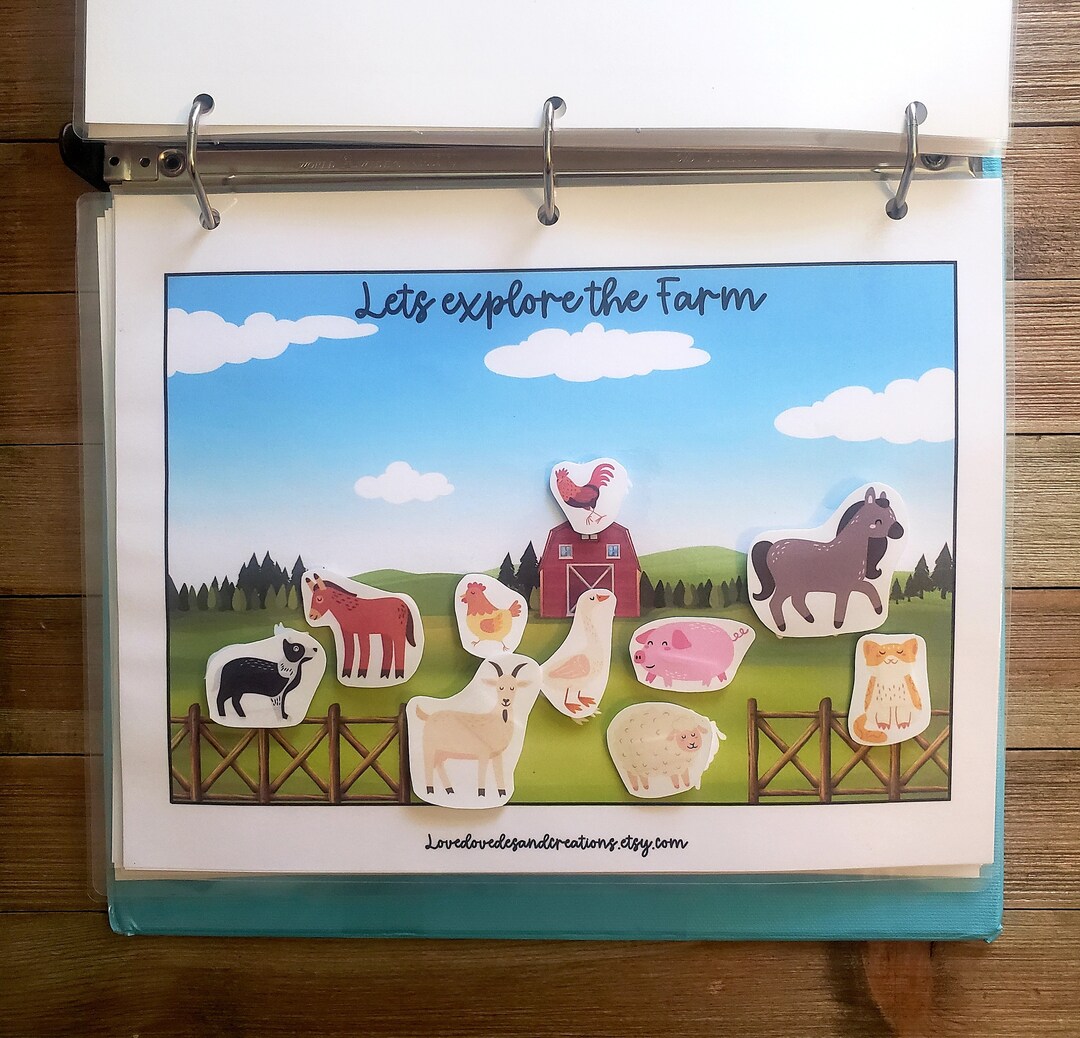 Farm Animal Busy Book Farm Animal Matching Activity Farm - Etsy
