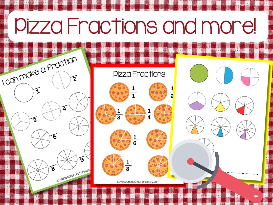 Pizza Fractions Printable: Fun Math Activity (PDF) - Etsy