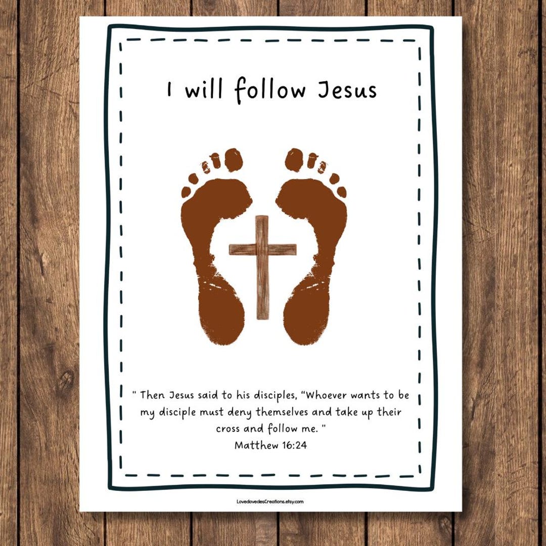 I Will Follow Jesus Footprint Bible Craft: Sunday School Activity (PDF ...
