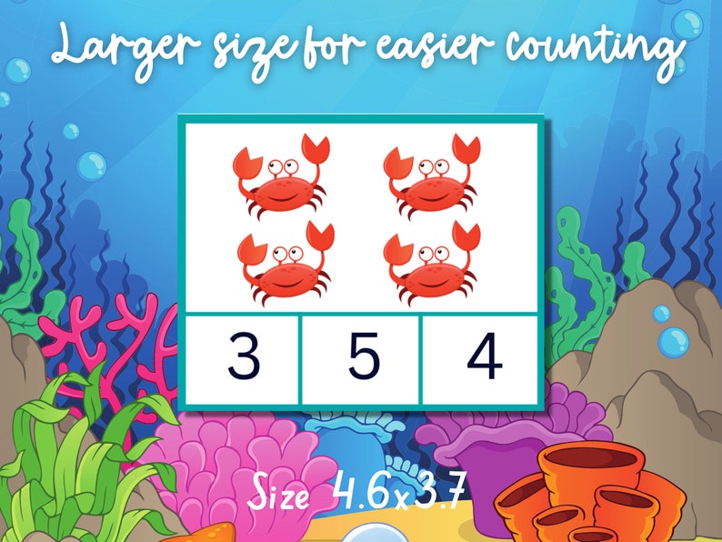 Ocean Themed Counting Clip Cards 1-20,ocean Themed Counting Clip Cards ...