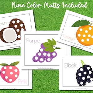 FINE MOTOR Pom Pom Color Sorting Mats Fruit Themed, Color Sorting ...