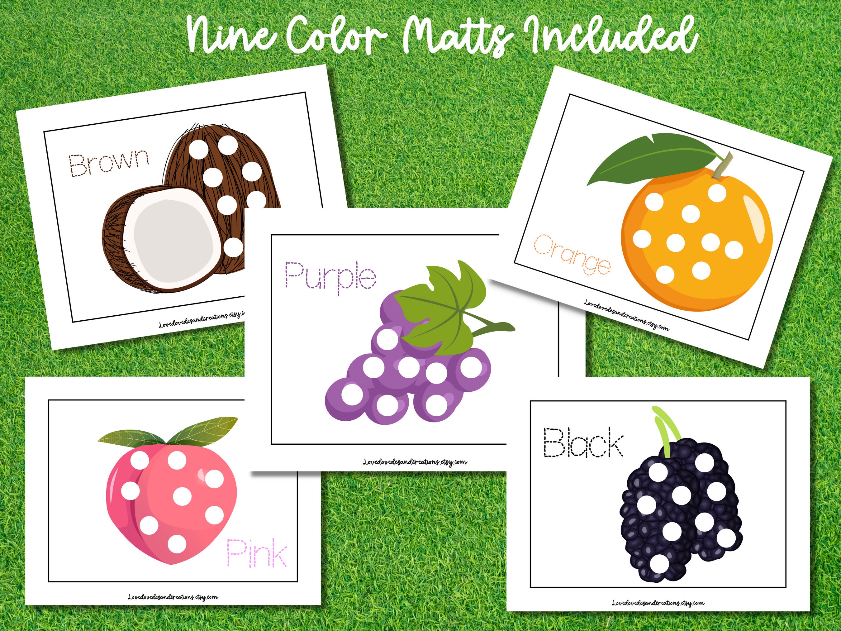 FINE MOTOR Pom Pom Color Sorting Mats Fruit Themed, Color Sorting ...