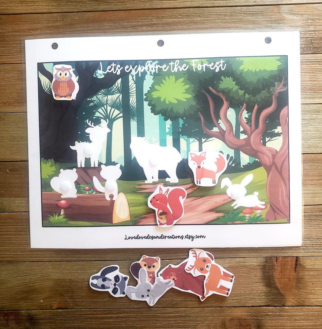 Forest Animals Busy Book, Forest Animal Matching Activity, Forest ...