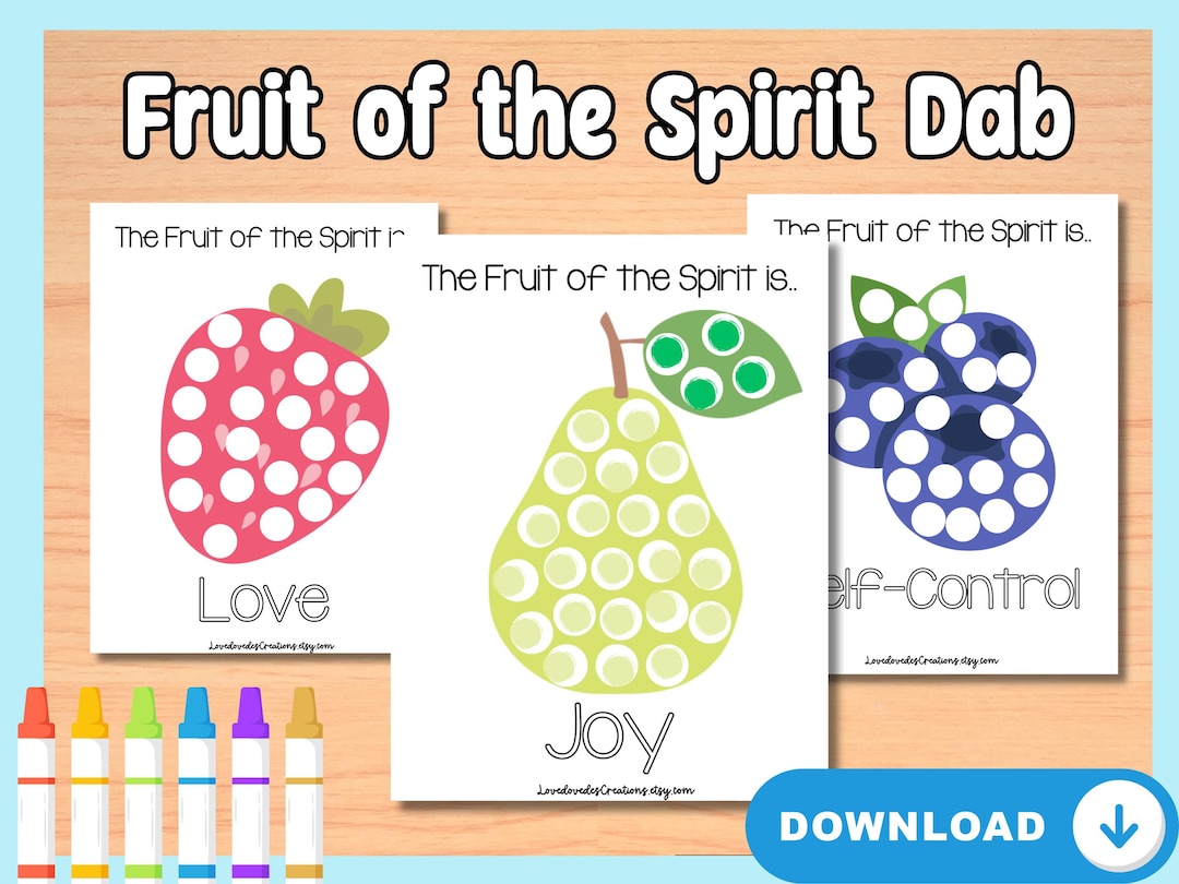 Fruit of the Spirit Marker Dot Printable: Sunday School Activity (PDF ...