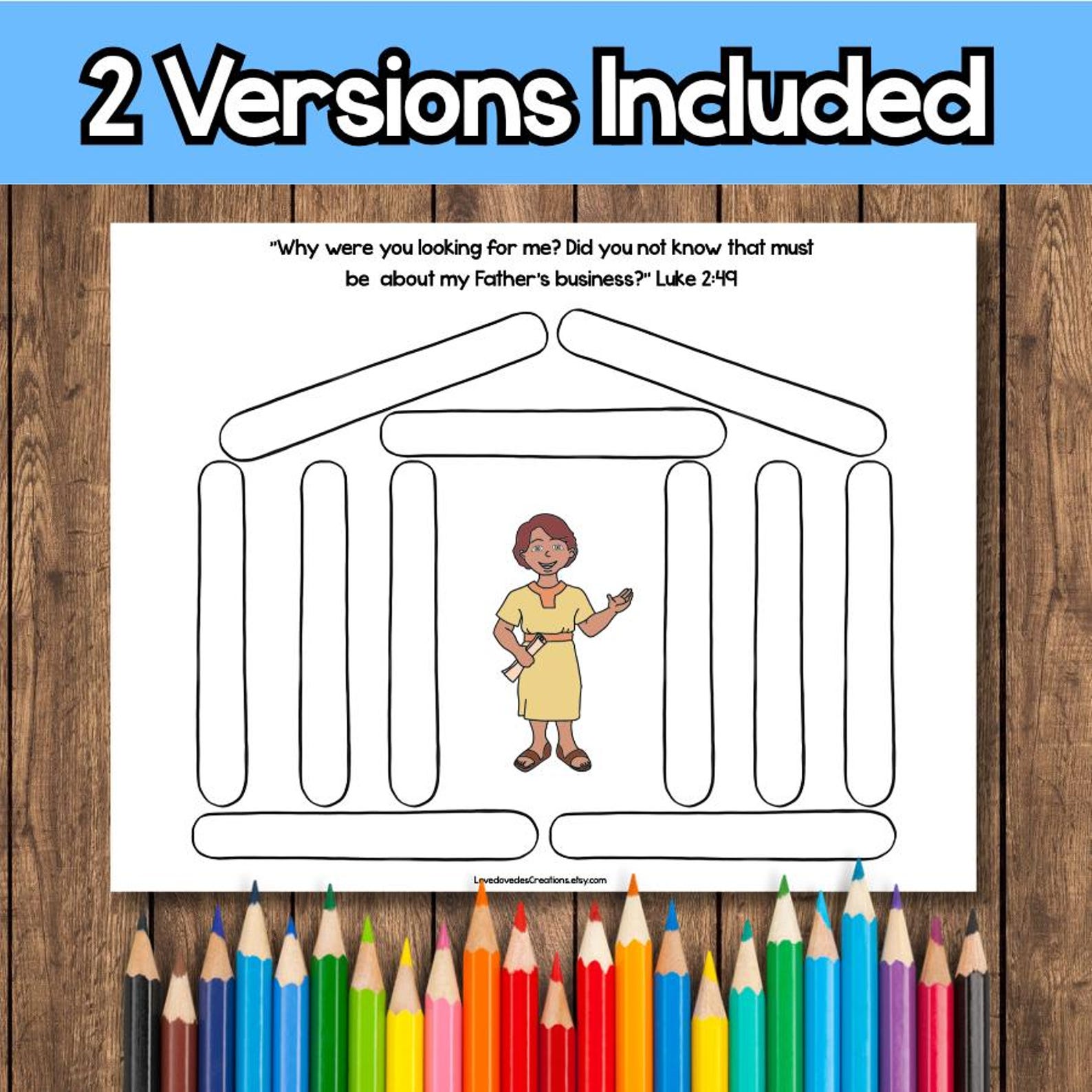 Boy Jesus at the Temple Popsicle Stick Craft (PDF Download) - Etsy
