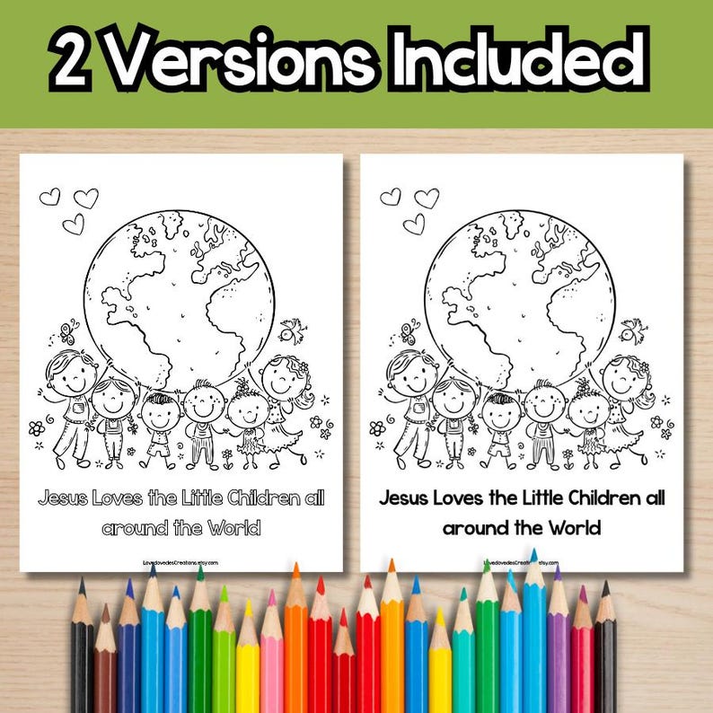 Jesus Loves the Little Children All Around the World Coloring Page (PDF ...