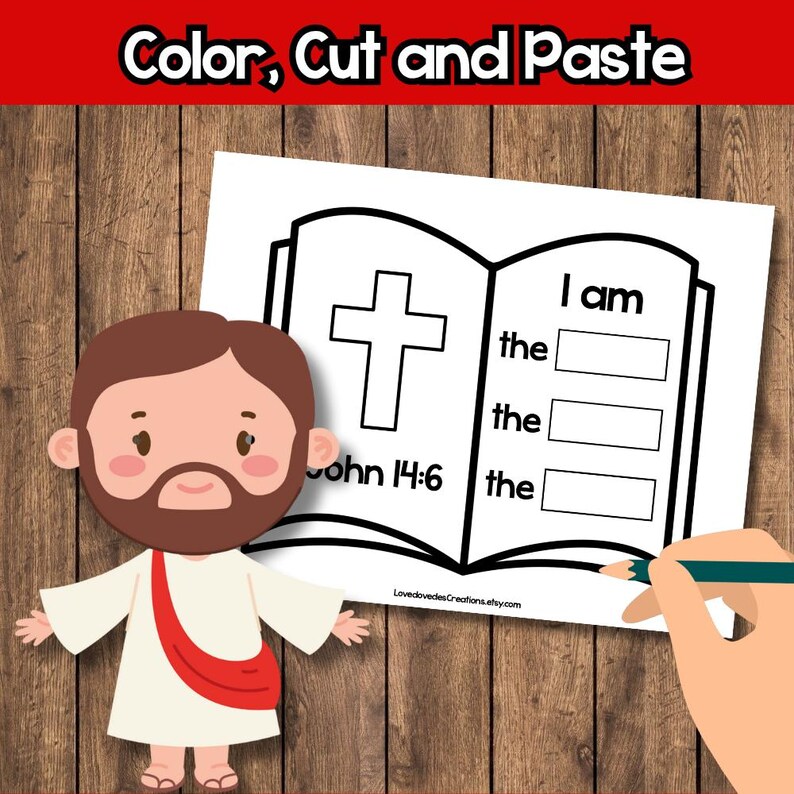 Bible Verse Craft PDF: "i Am the Way, the Truth, the Life" Coloring ...