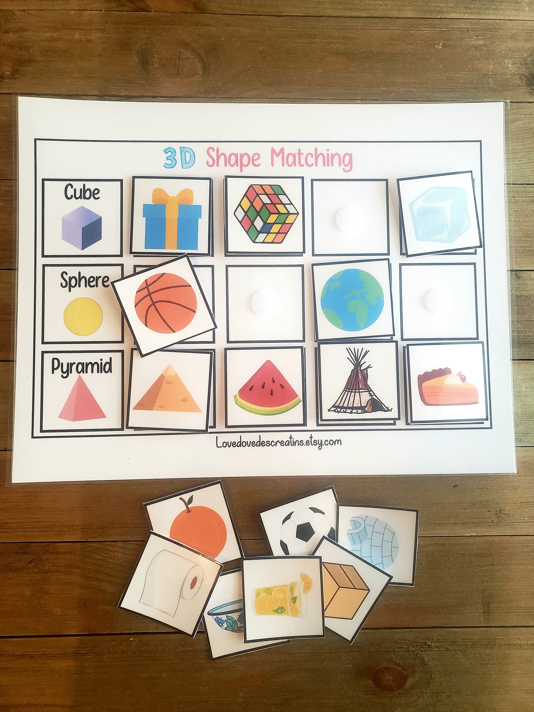 3D Shapes Matching Activity 3D Shapes Matching Geometry - Etsy
