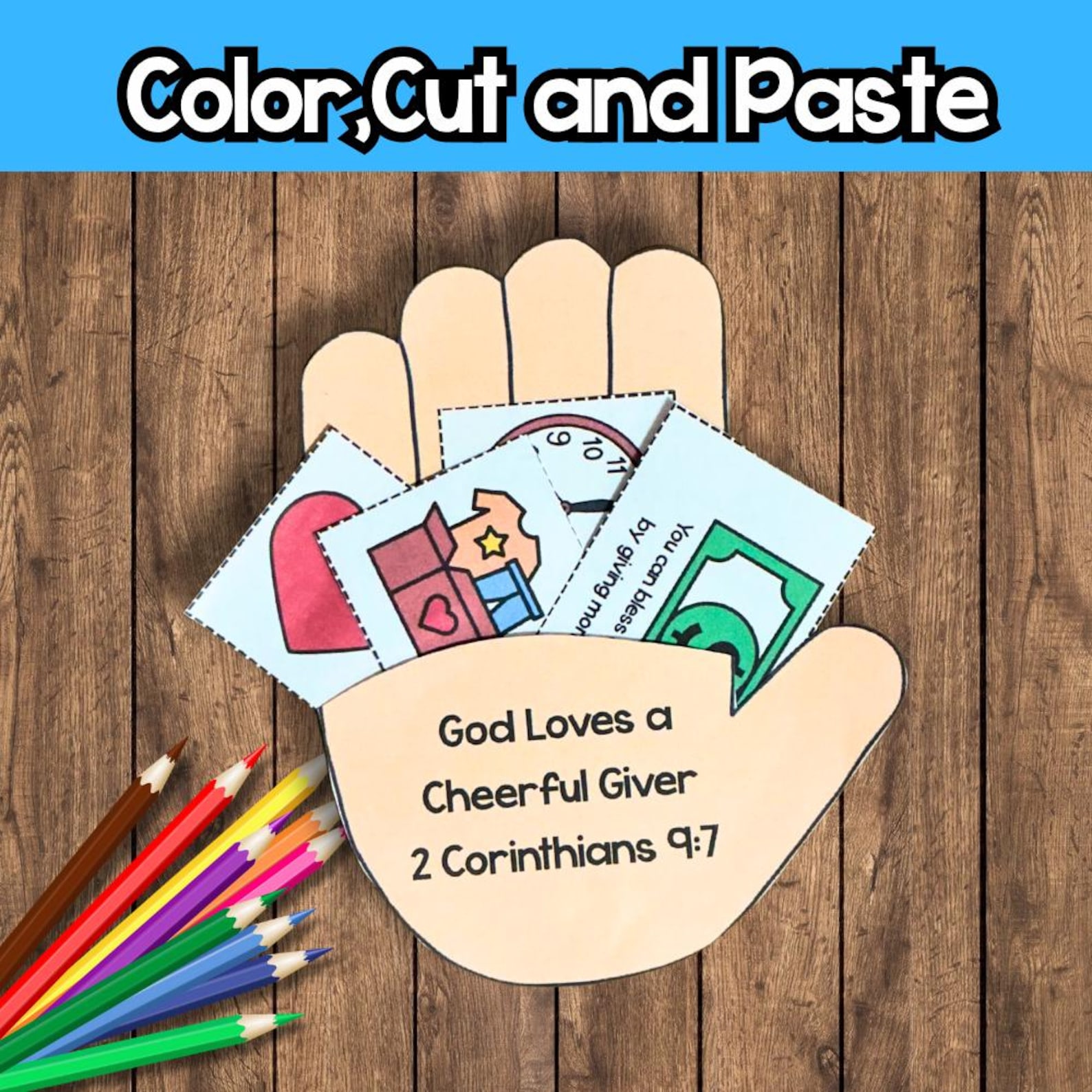 God Loves a Cheerful Giver Bible Verse Craft (PDF Download) - Etsy