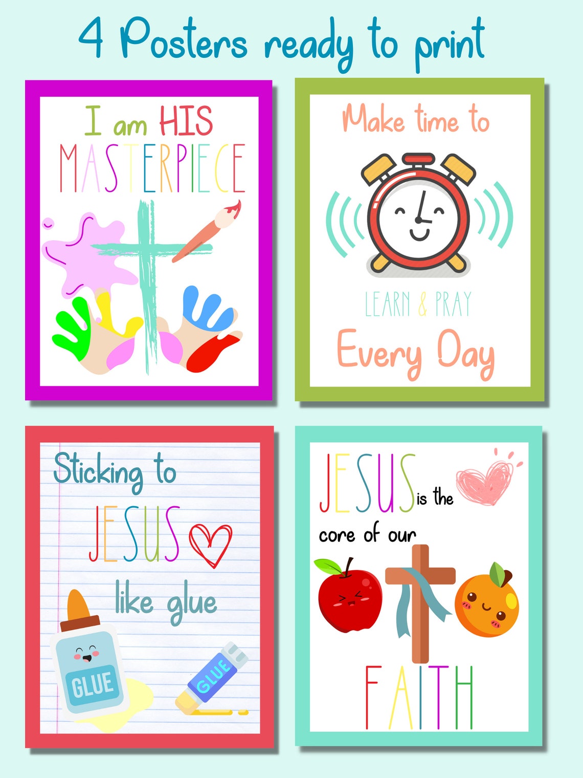 Faith Based Wall Art Classroom Posters for Kids Sunday School - Etsy