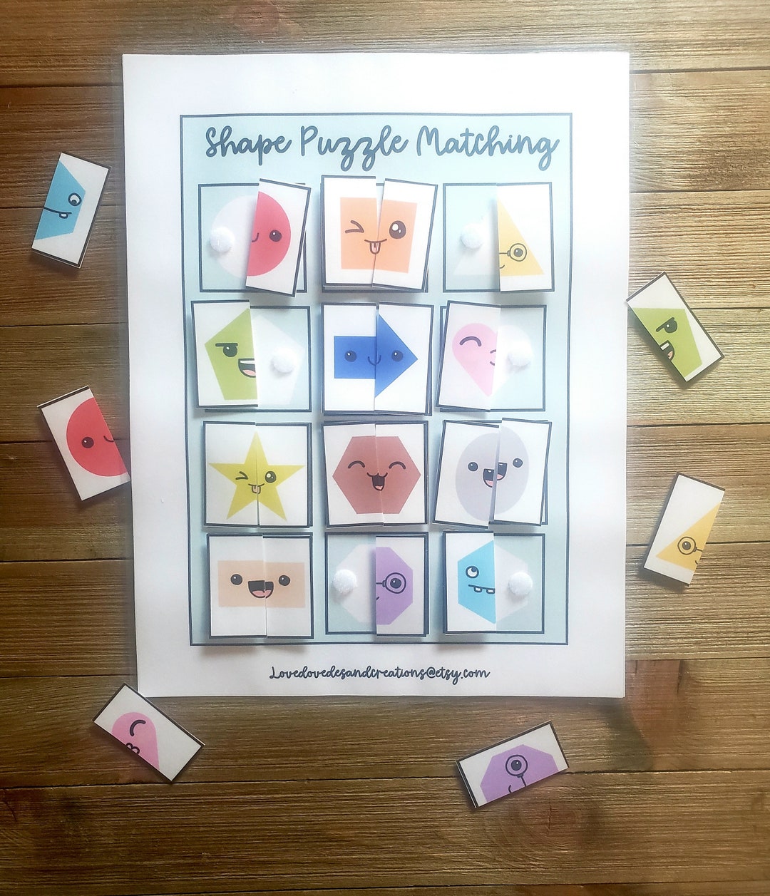 Shape Matching Worksheet, Shape Matching Puzzle , Shapes Matching ...