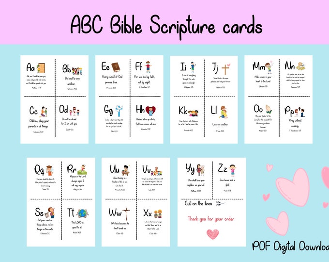 ESV, Gospel Alphabet, ABC Book, Chart, Children, Bible Verse, Scripture ...