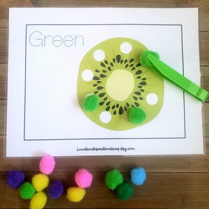 FINE MOTOR POM Pom Color Sorting Activityprinted&shipped Fruit,color ...