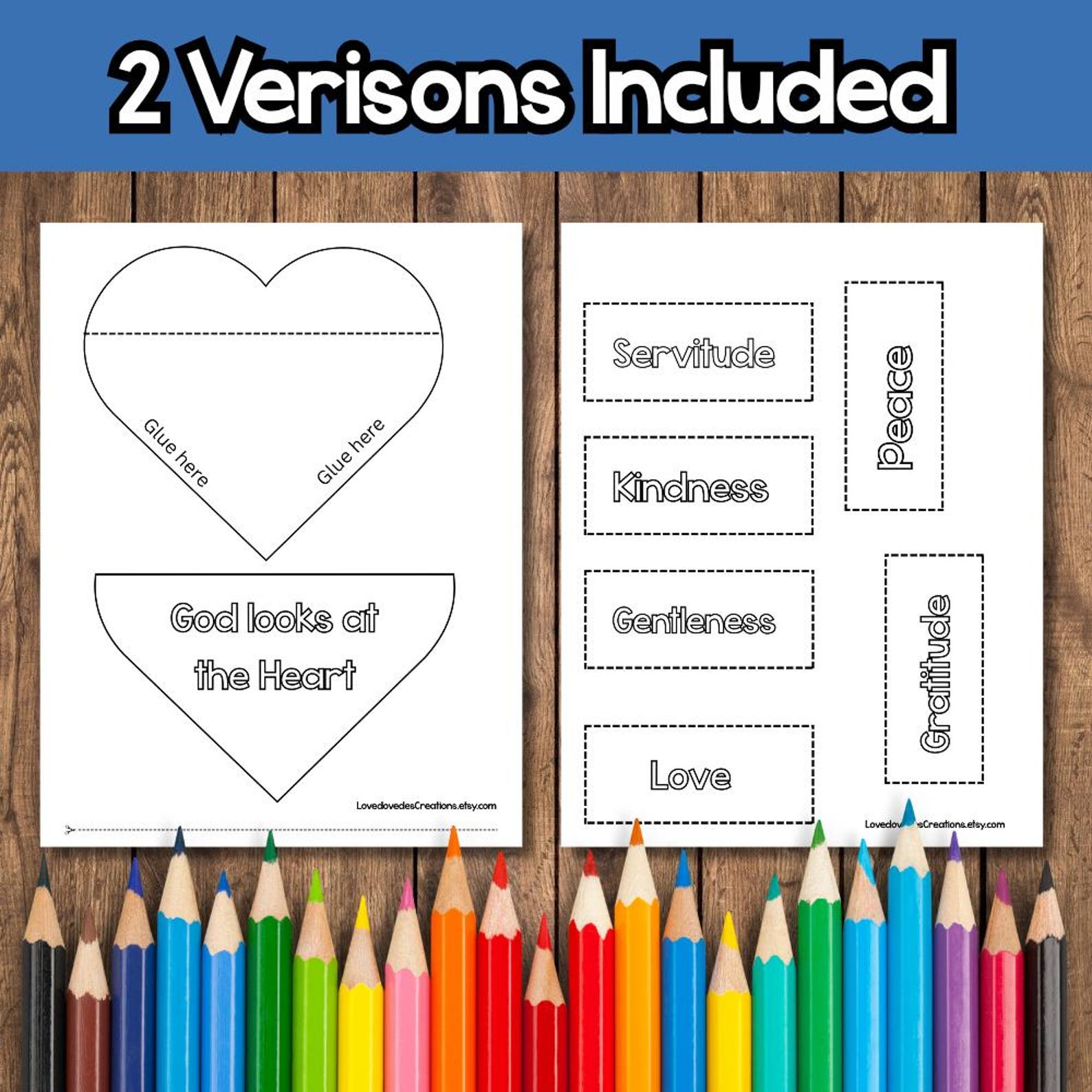 God Looks at the Heart Bible Craft: Sunday School Printable (PDF ...