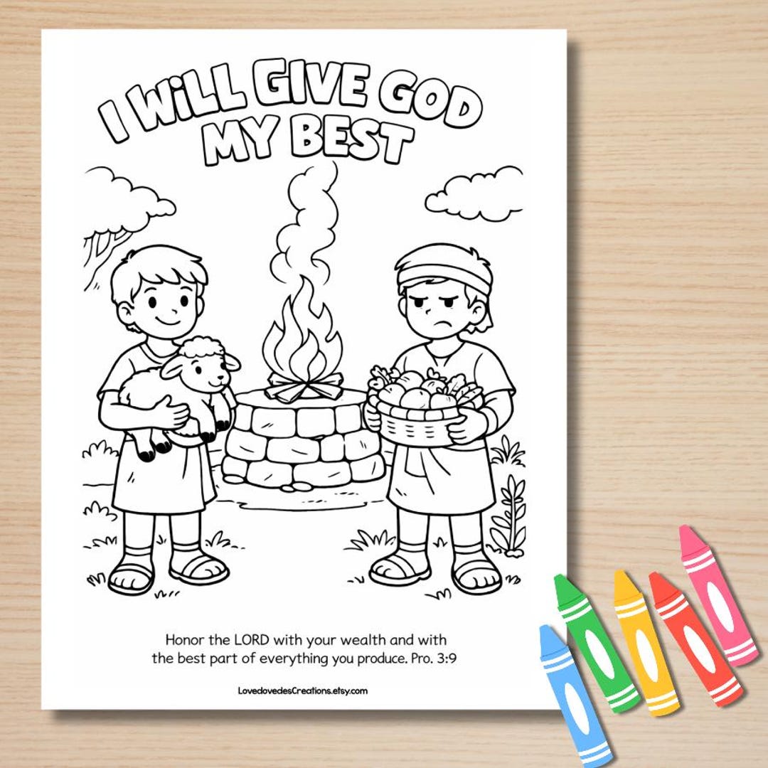 Cain and Abel Bible Coloring Page: Cain and Able Bible Craft (PDF) - Etsy