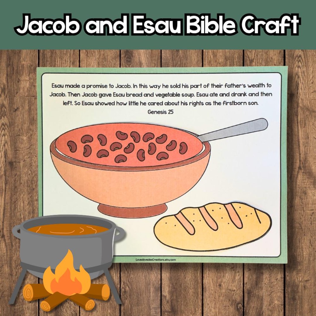 Jacob and Esau Bible Craft: Cut and Paste Sunday School Lesson (PDF) - Etsy
