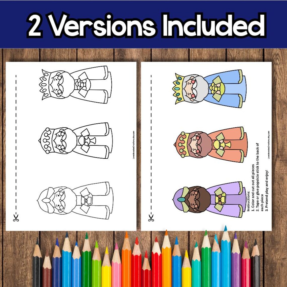 Wise Men Bible Popsicle Stick Puppet Craft - Etsy