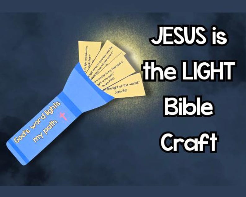 Flashlight Bible Verse Craft: Jesus is the Light, Kids Coloring Page ...