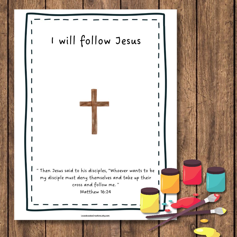 I Will Follow Jesus Footprint Bible Craft: Sunday School Activity (PDF ...