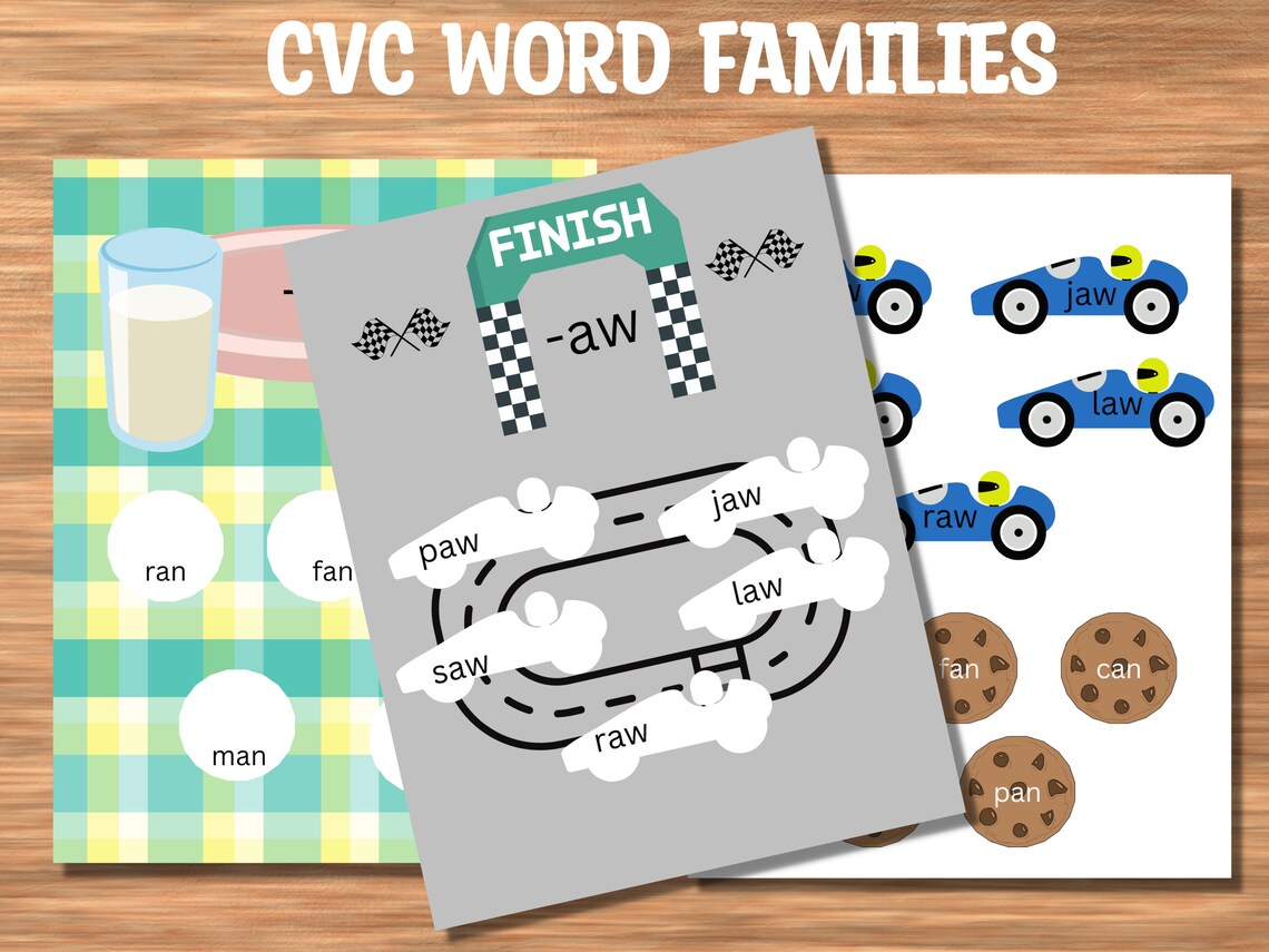 CVC Word Family Activity Bundle, CVC Word Family Worksheets, CVC Word ...