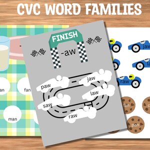 CVC Word Family Activity Bundle, CVC Word Family Worksheets, CVC Word ...