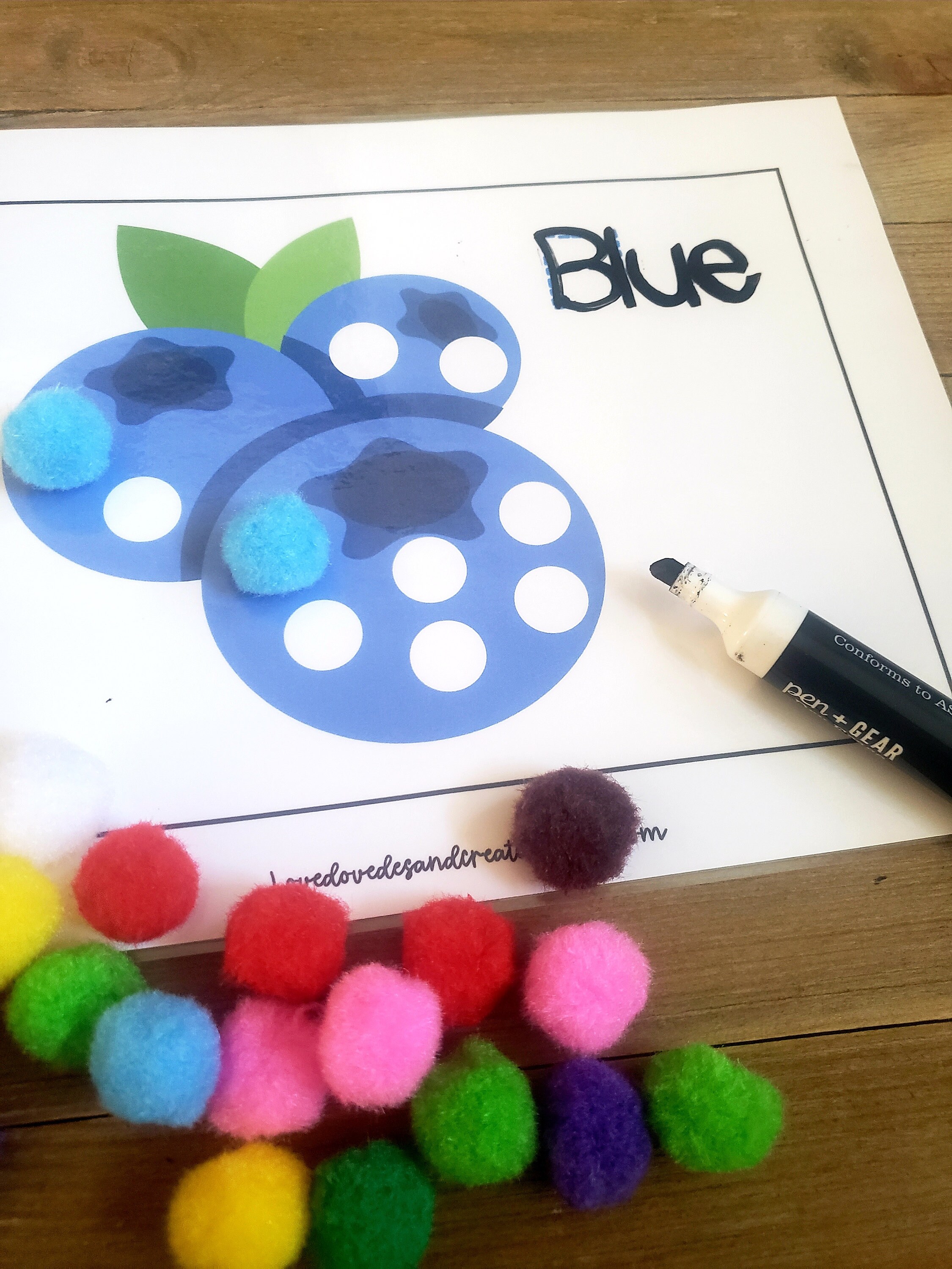 FINE MOTOR POM Pom Color Sorting Activityprinted&shipped Fruit,color ...