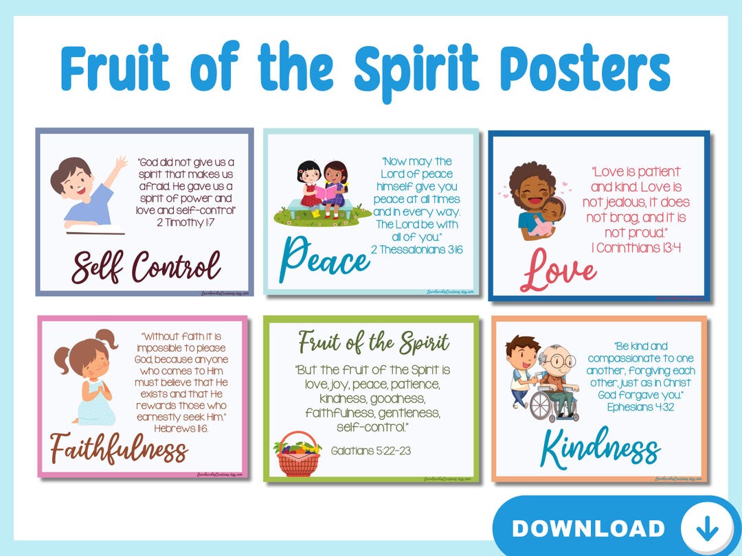 Fruit of the Spirit Posters: Sunday School Decor (PDF Print) - Etsy
