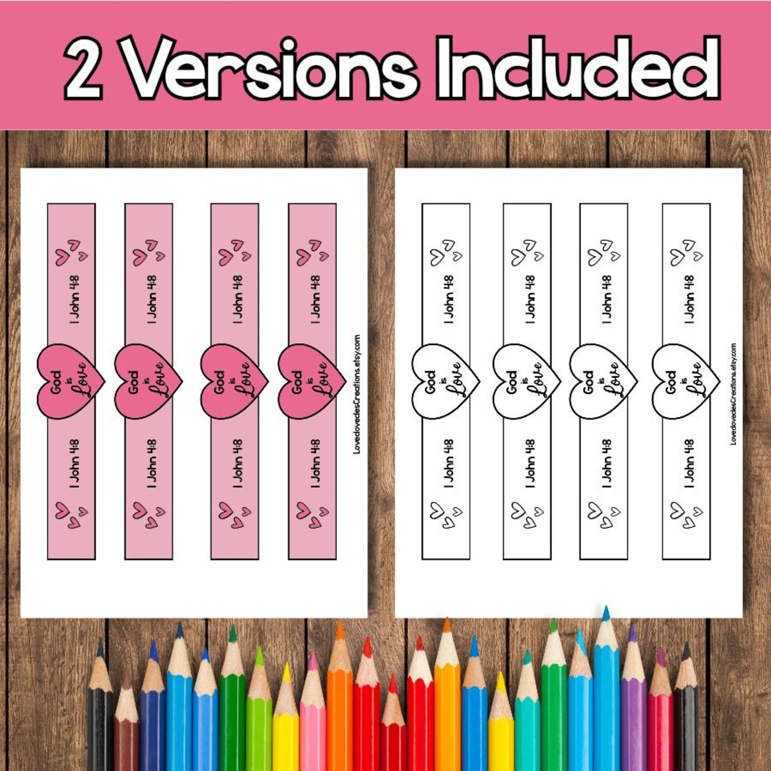 God is Love Printable Paper Bracelet Craft PDF Bible Verse Coloring ...