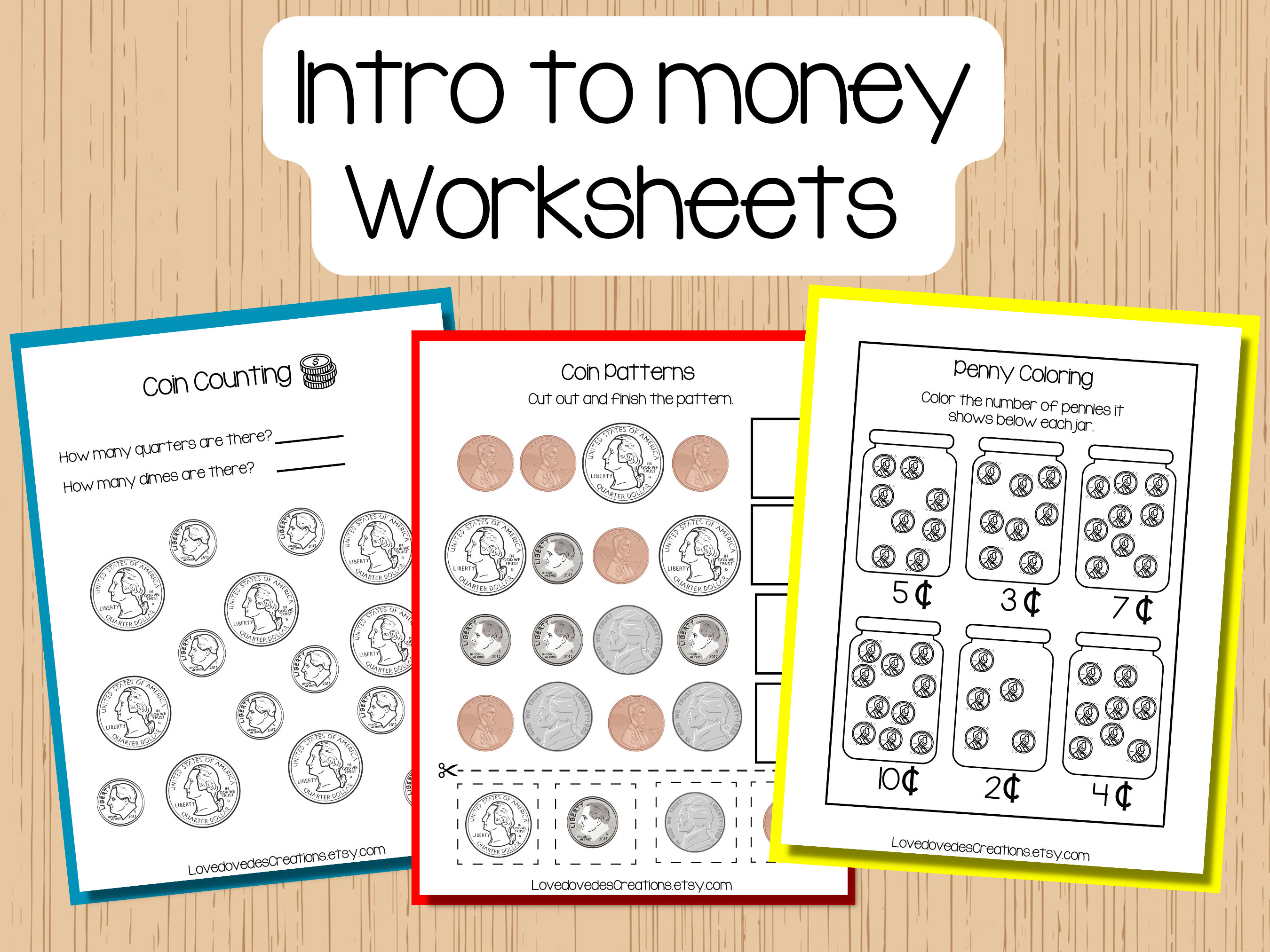 Intro to Money Worksheets learning About Money Worksheet - Etsy
