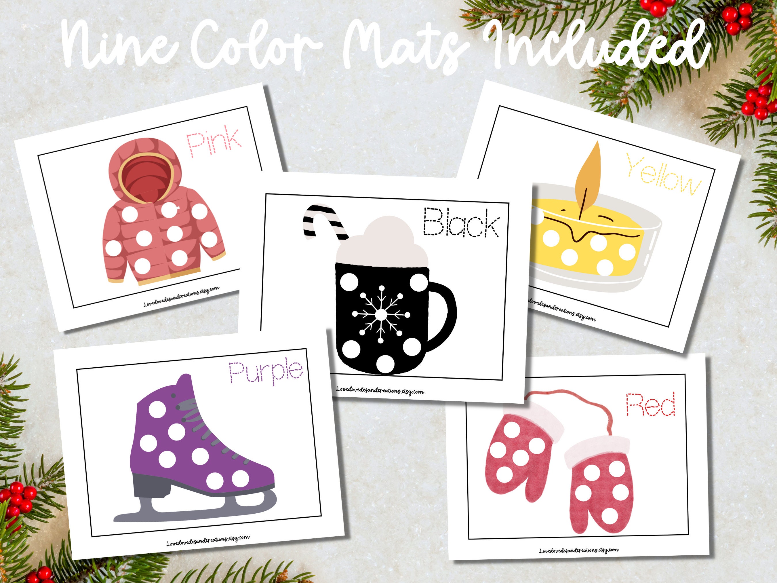 FINE MOTOR Pom Pom Color Sorting Mats Winter Themed, Preachool Winter ...