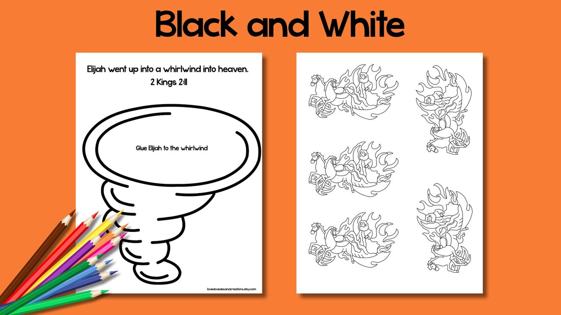 Elijah and the Whirlwind Craft: Bible Story Cut & Paste (PDF Download ...