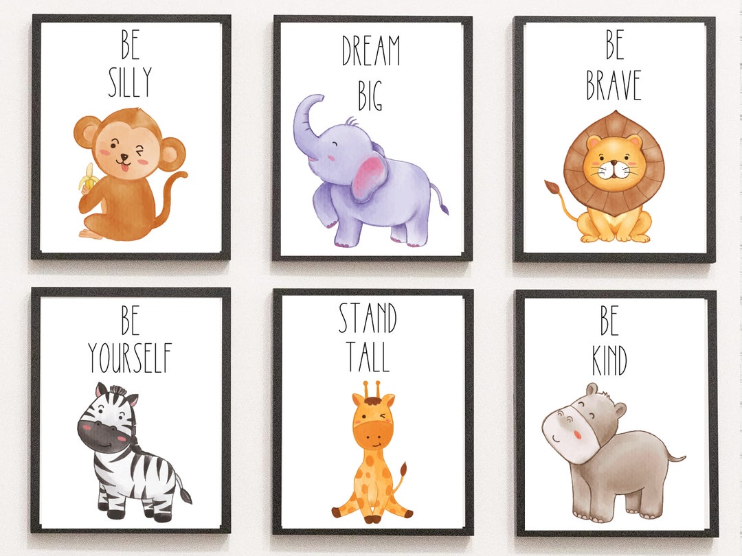 Watercolor Animal Posters for Nursey or Classroom, Animal Nursey ...