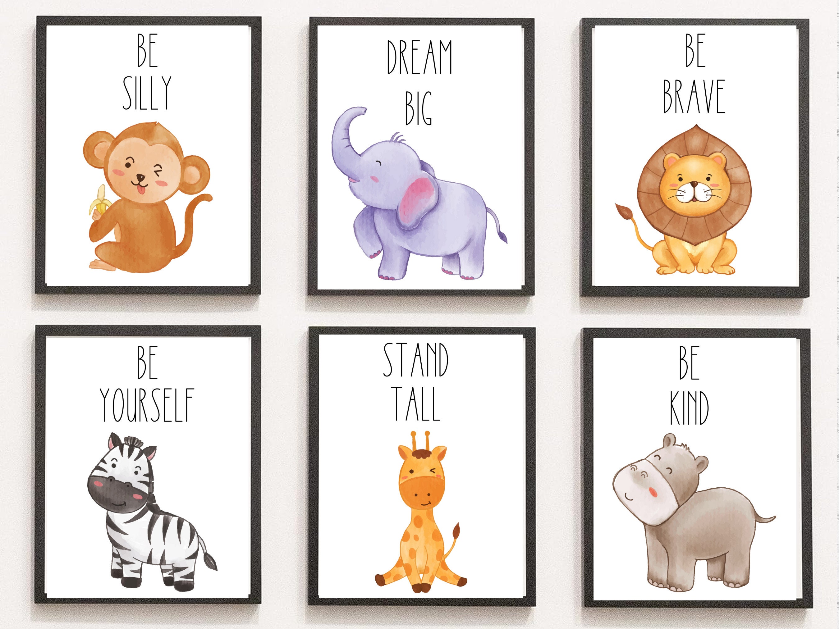 Watercolor Animal Posters for Nursey or Classroom, Animal Nursey ...