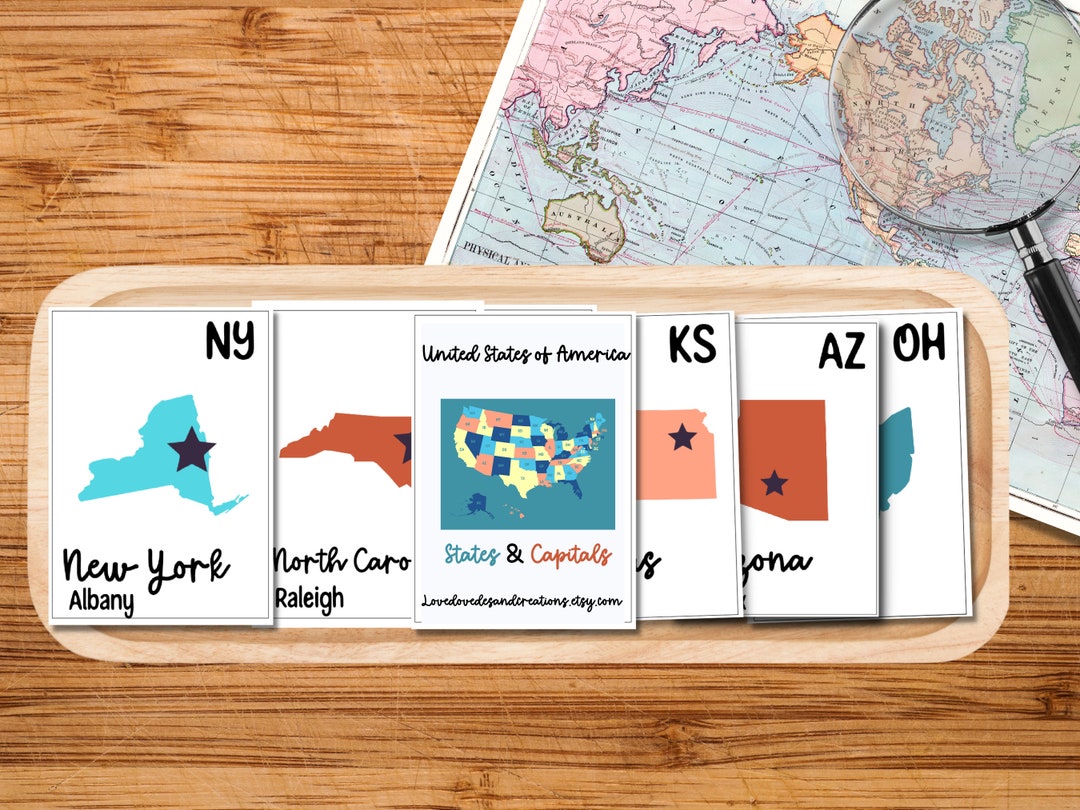 U.S States and Capitals, States and Capitals Flashcards, Map of USA ...