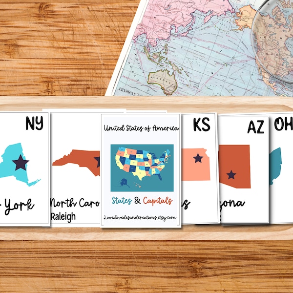 States and Capitals - Etsy