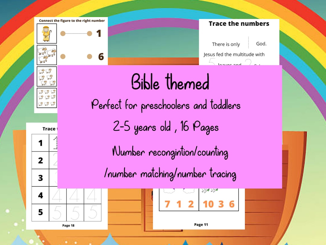 Bible Themed Pre-k Printable Work Sheets, Number Recognition Worksheets ...