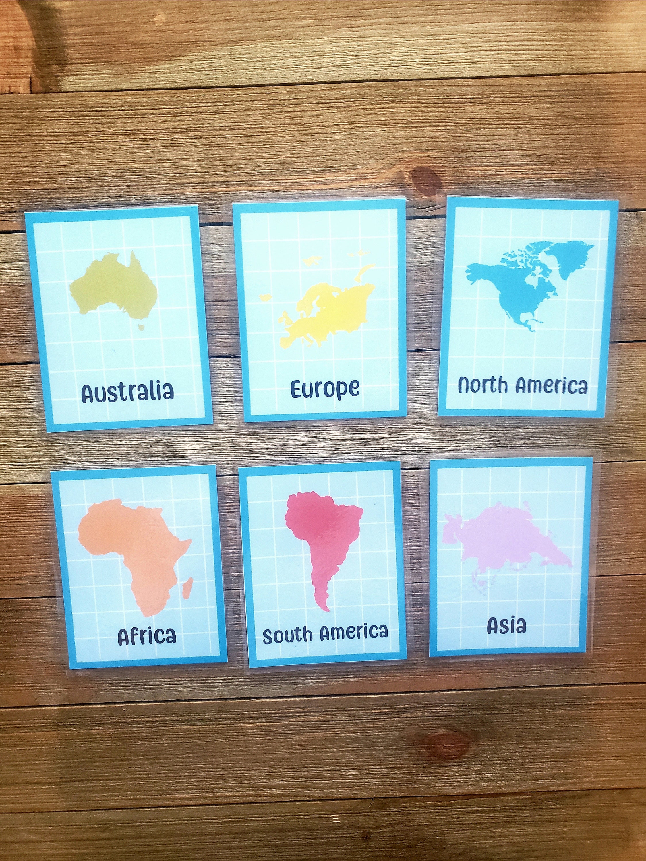 Continets and Ocean of the World Continets Flashcards - Etsy