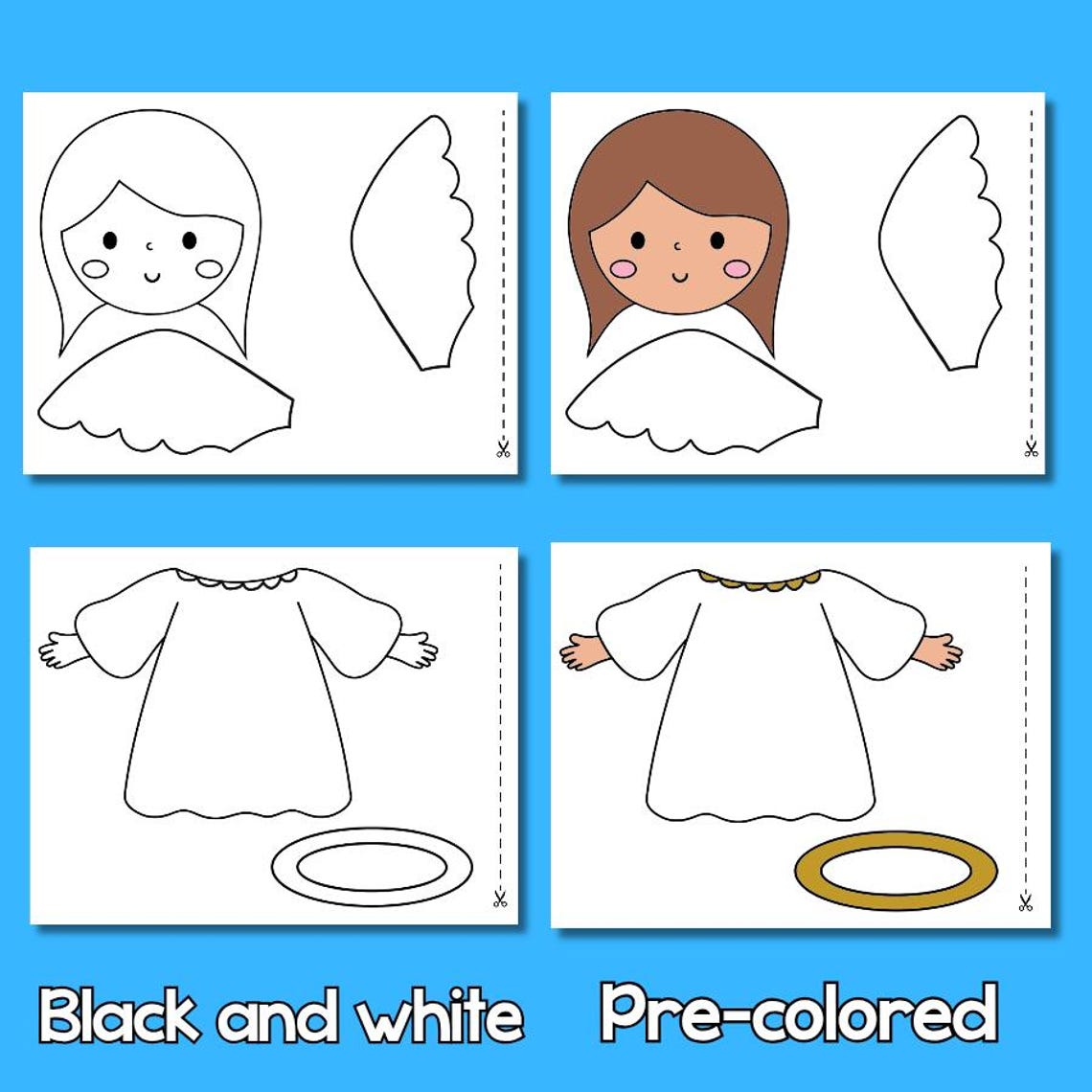 Angel Paper Bag Craft Girl and Boy: Bible Lesson Activity (PDF File) - Etsy